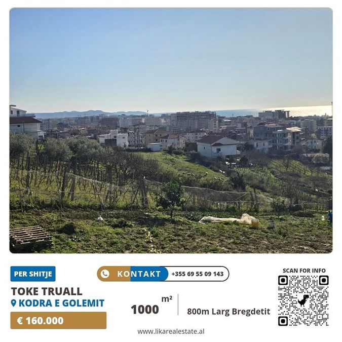 Truall në shitje, 1000m², 160.000€ - Golem | Indomio.al